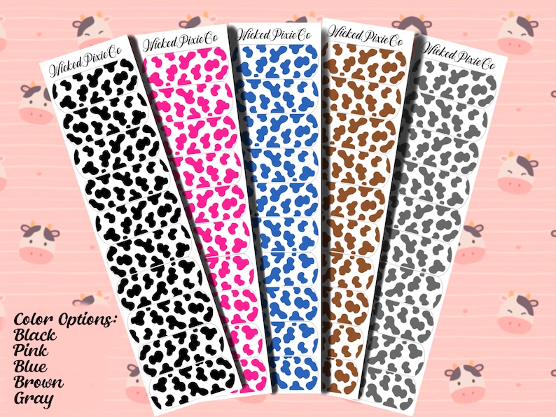 Nail Art Decals Cow Print Waterslide Nail Decals: Colorful XL Nail Art ...
