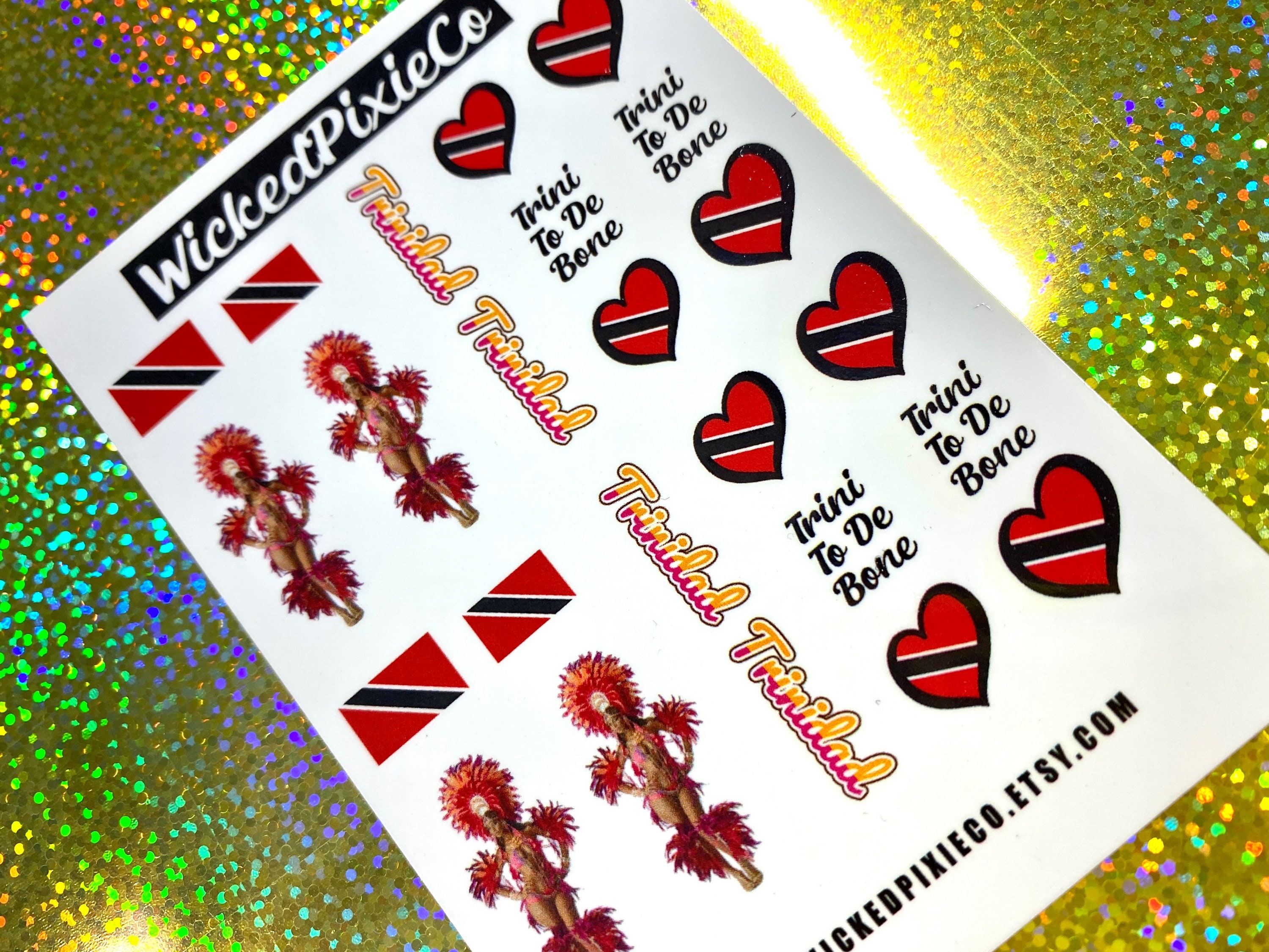 Trinidad Nail Decals Trini to De Bone Nail Art - Etsy