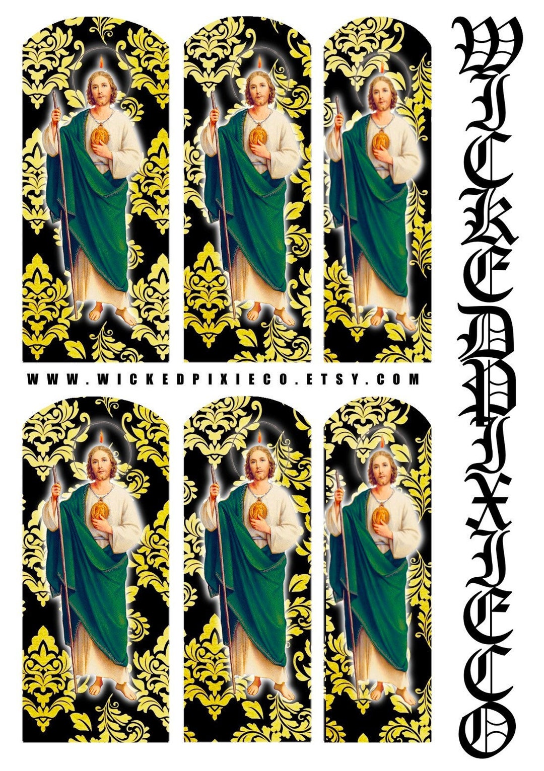 San Judas Nail Decals XL - Etsy