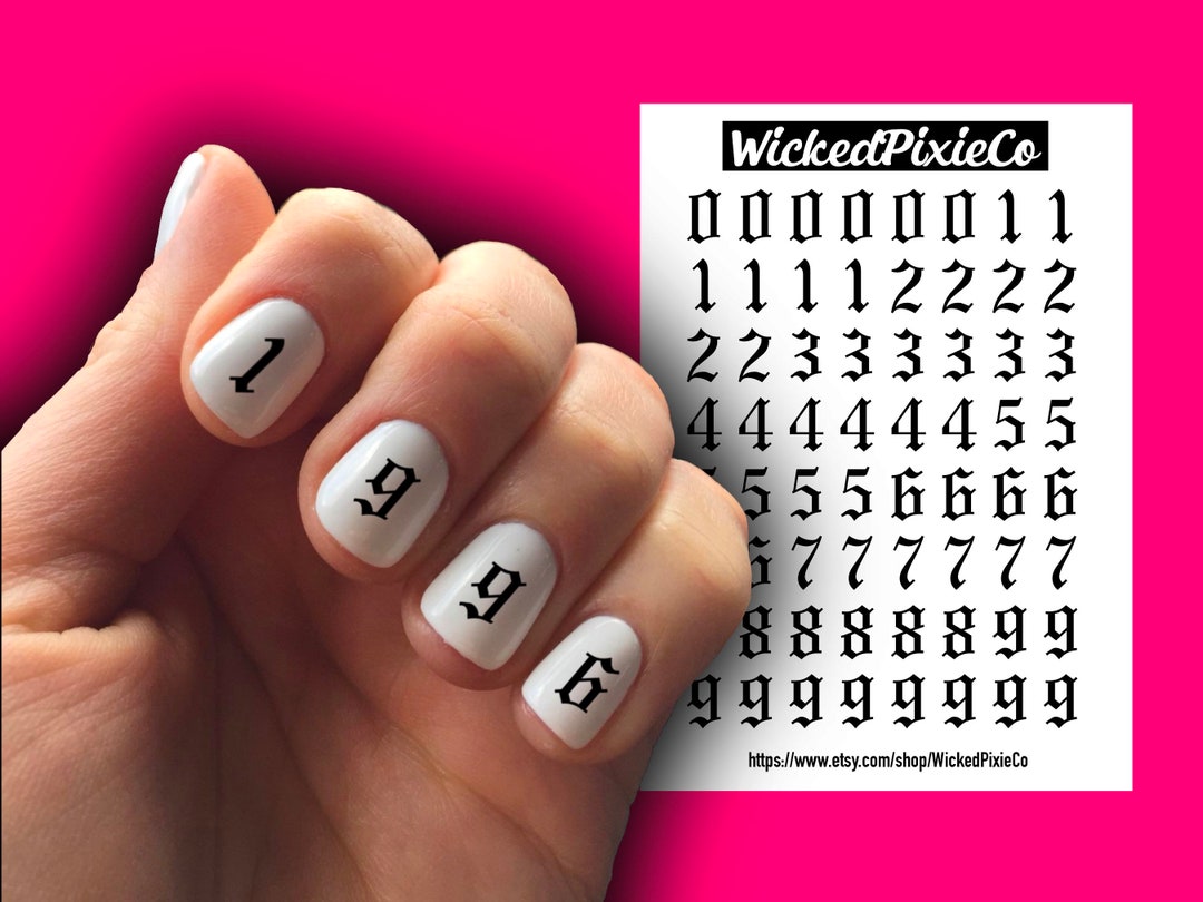 Small Number Nail Decals for Short Natural Nail Art Designs - Etsy