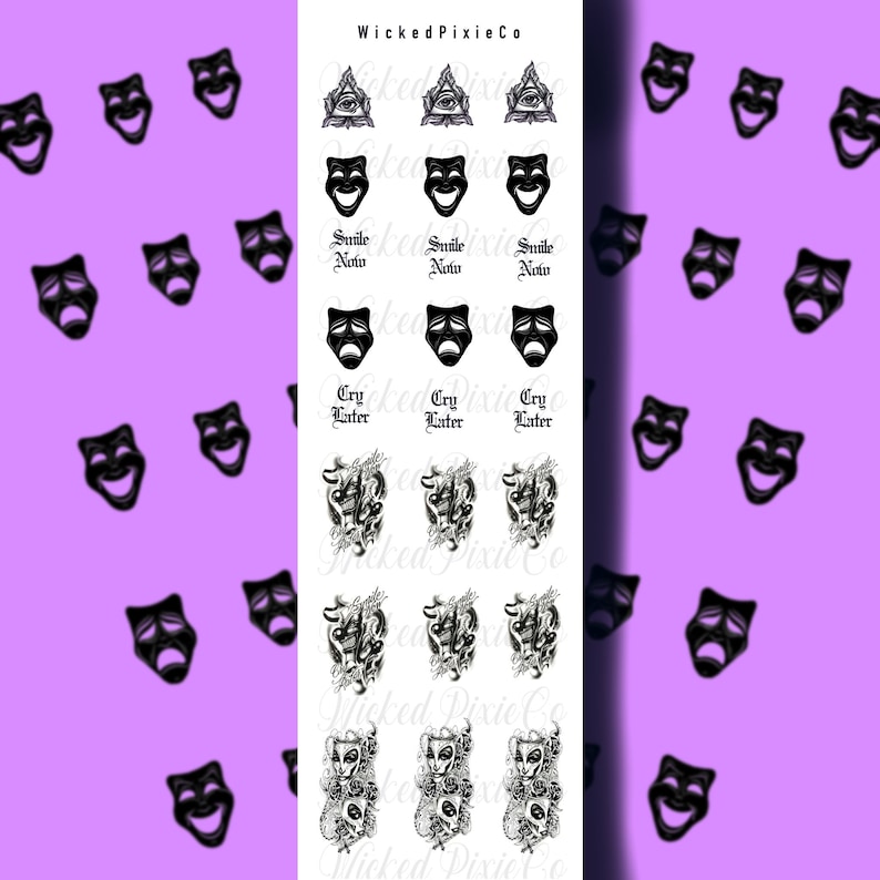 Nail Art Smile Now Cry Later Nail Art Decals: Waterslide Designs - Etsy