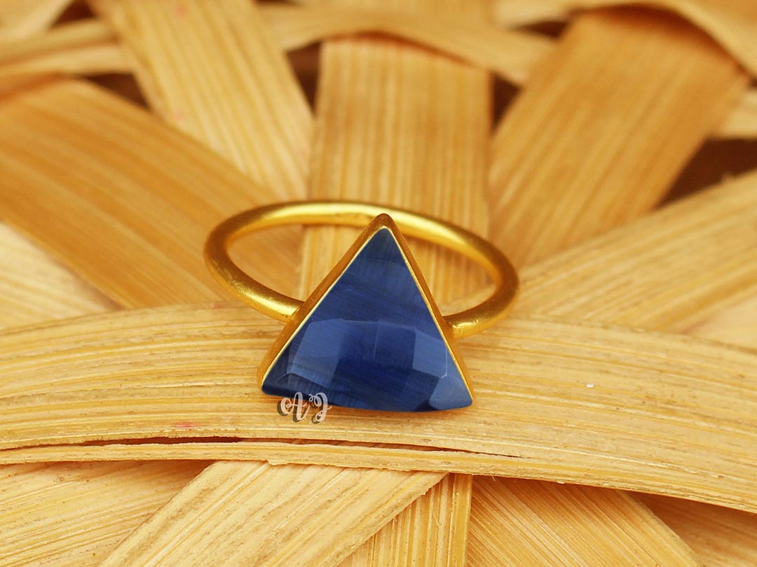 London Blue Topaz Hydro Quartz 10MM Triangle Checker Cut 925 Sterling ...