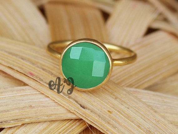 Chrysoprase Quartz 10mm Round Checker Cut 925 Sterling Silver - Etsy