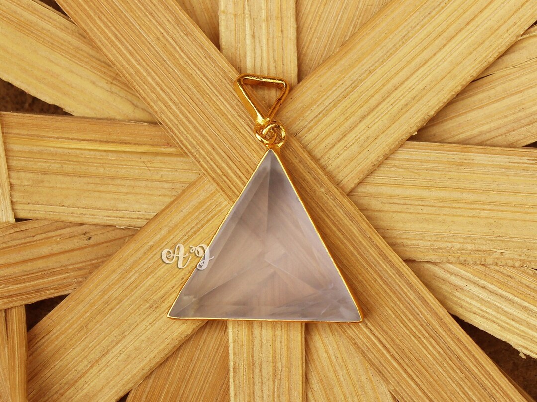 Natural Rose Quartz Pendant. Faceted Brilliant Cut 925 Silver Pendant ...