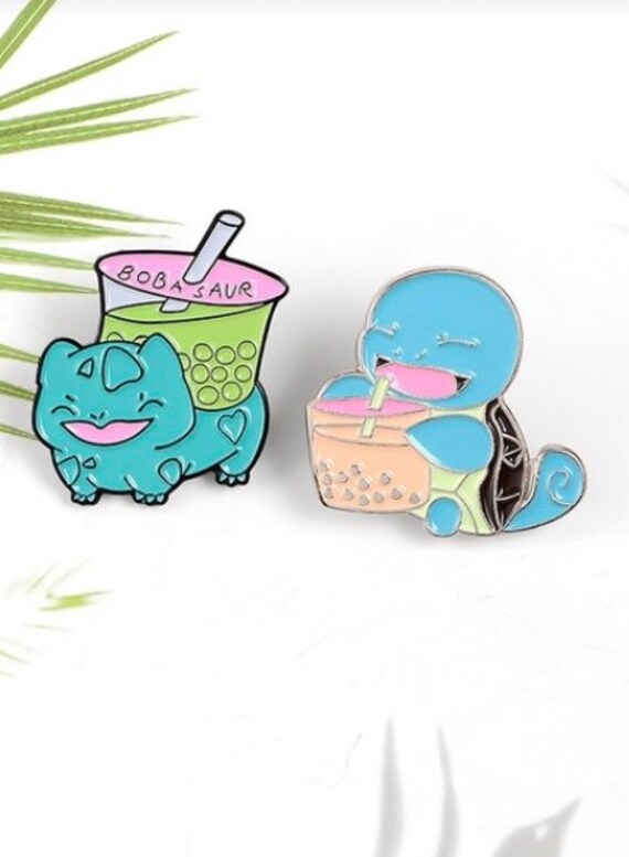 Super Cute Pokémon Drinking Boba Tea Enamel Pin | Etsy