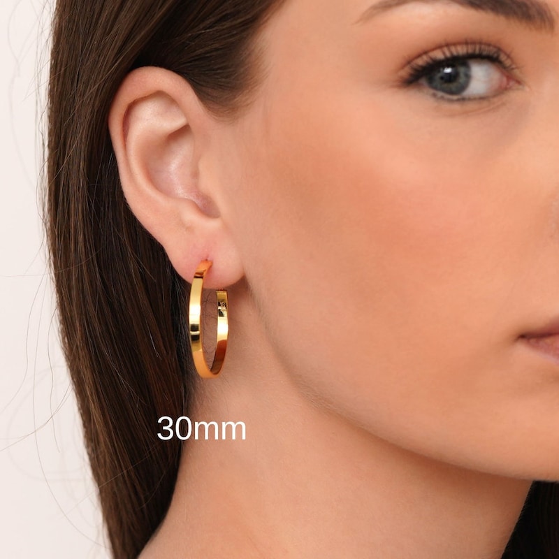 Gold Vermeil 30 Mm Hoops - Etsy