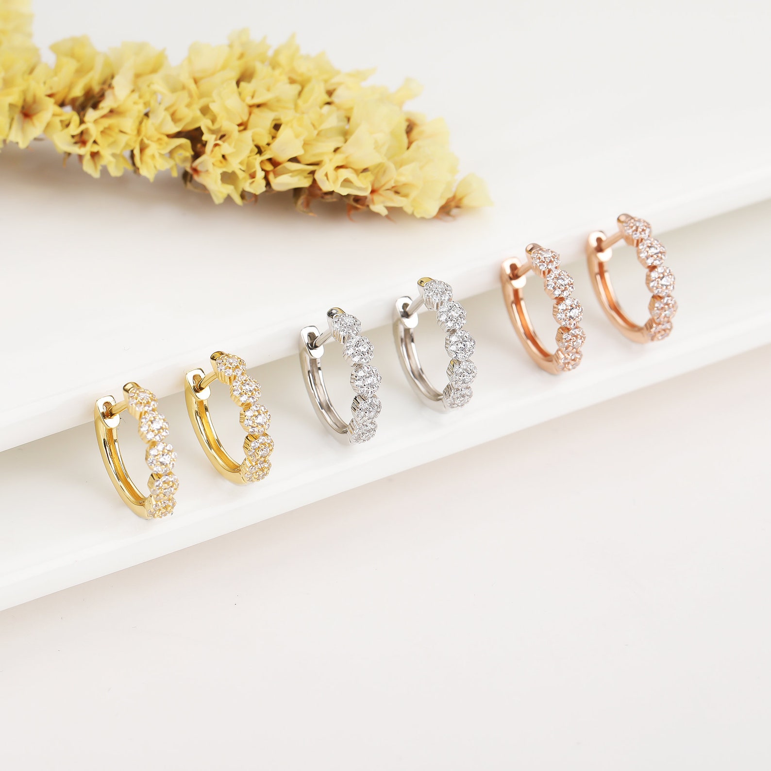 Everyday Gold Hoops Straight Post Barbell Hoops Everyday - Etsy