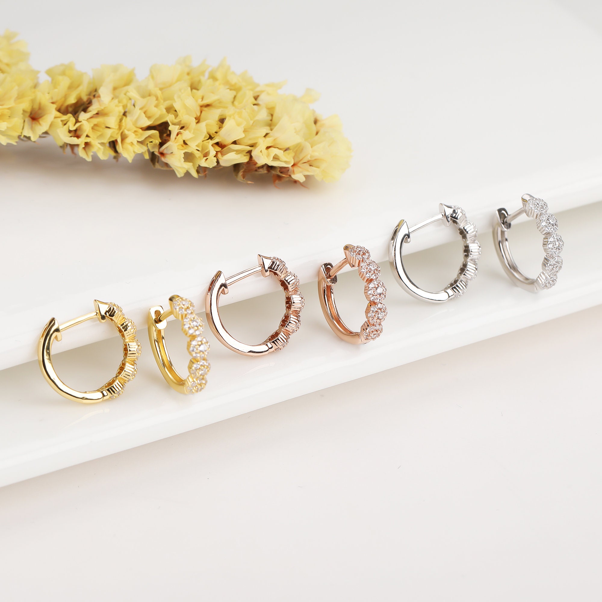 Everyday Gold Hoops Straight Post Barbell Hoops Everyday - Etsy
