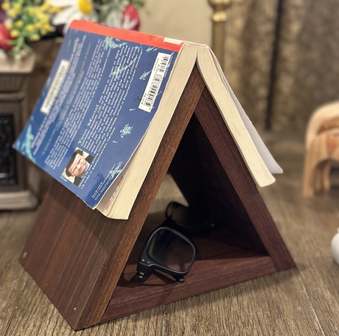 Book Stand, Book Display, Book Holder, Nightstand Book Holder, Wood ...