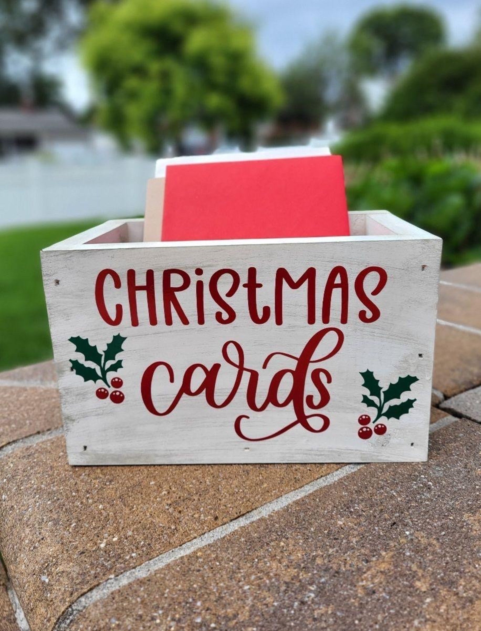 Christmas Card Box, Christmas Card Storage, Holiday Card Holder ...