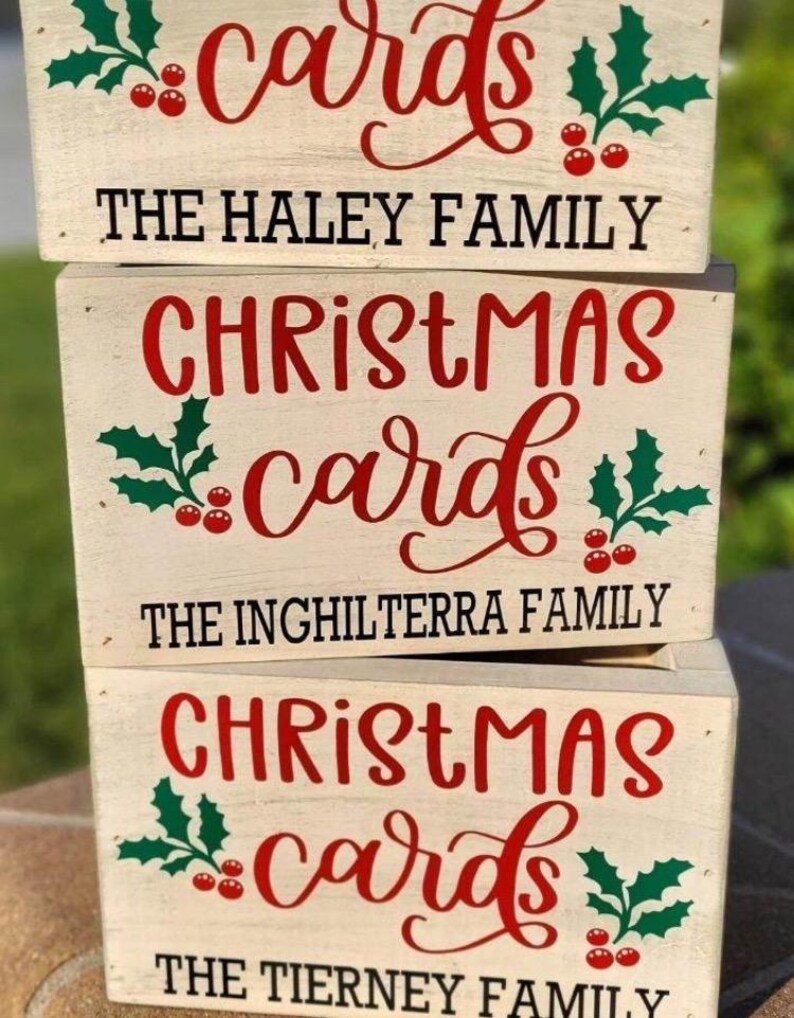 Christmas Card Box, Christmas Card Storage, Holiday Card Holder ...