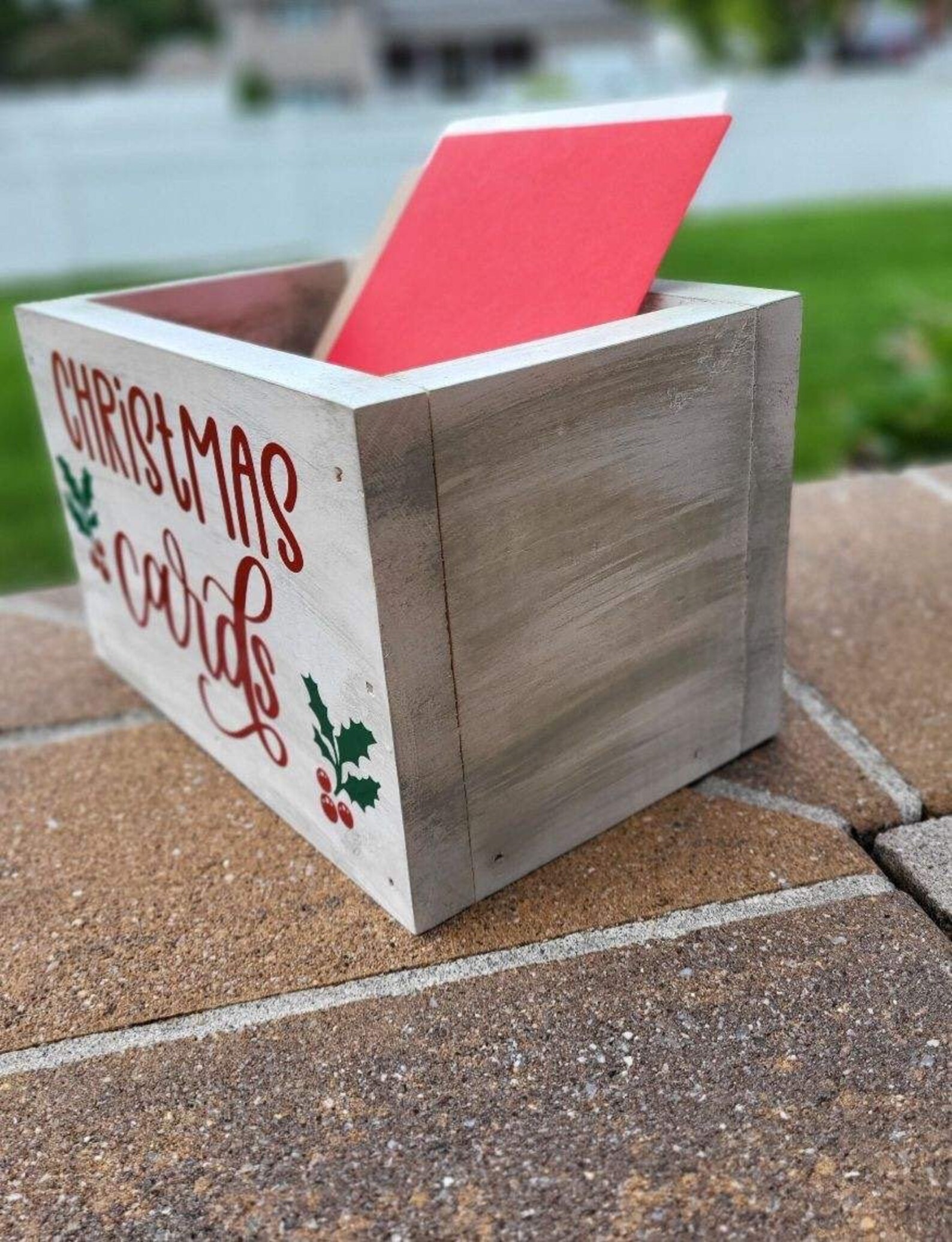 Christmas Card Box, Christmas Card Storage, Holiday Card Holder ...