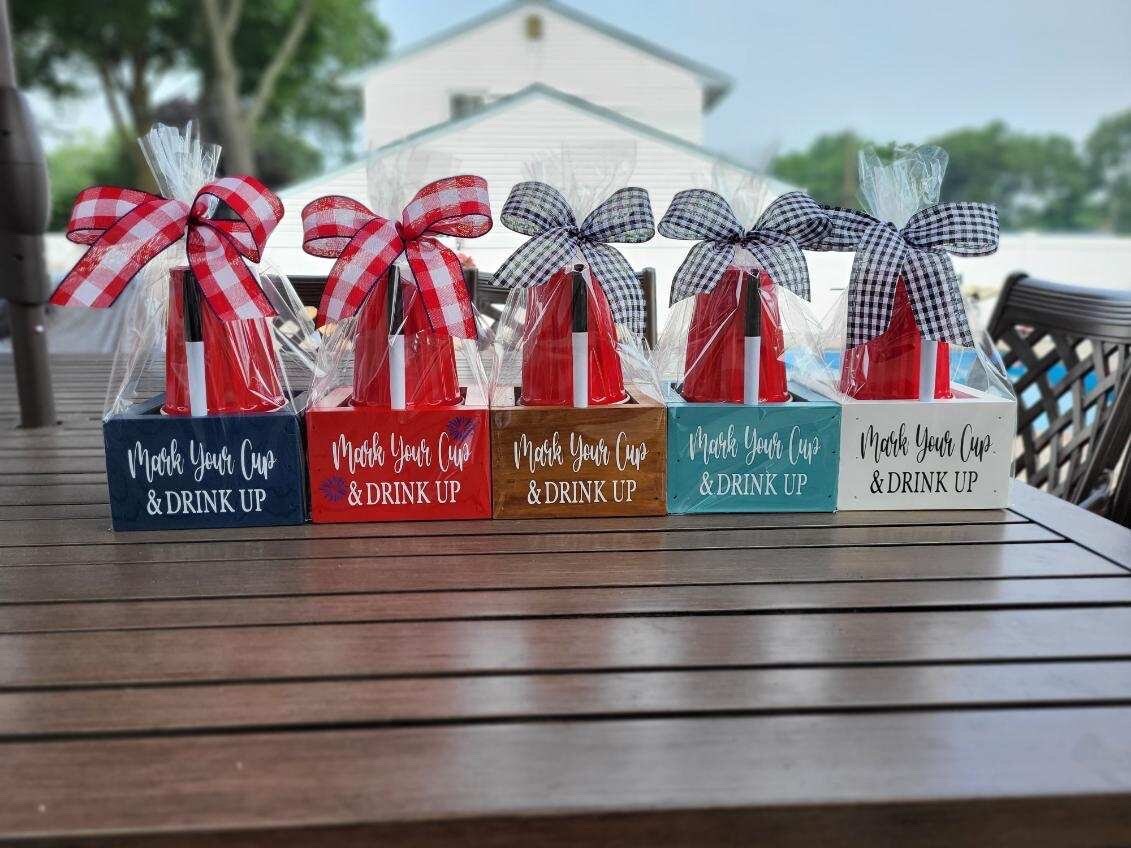 Drink Cup Holder, Mark Your Cup and Drink Up, Red Cup Holder, Party ...