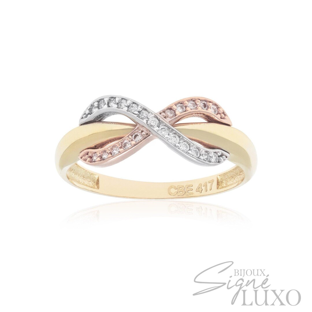 Elevate Your Style With the 10k Fine Gold Tri Color Infinity Cubic Ring ...