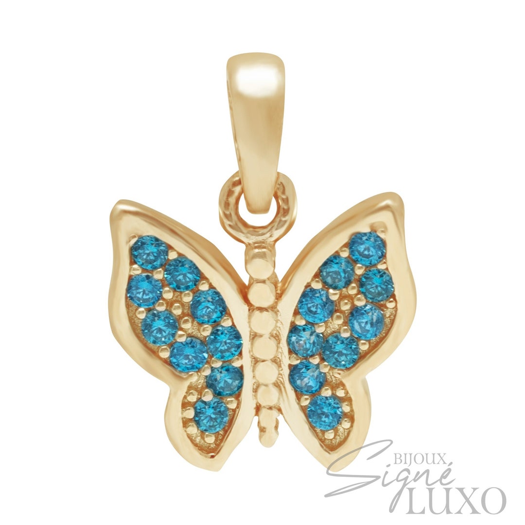 Add Elegance to Your Style With 10k Fine Gold Colored Butterfly Pendant ...