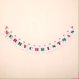 Merry Christmas Banner (glitter) - Etsy