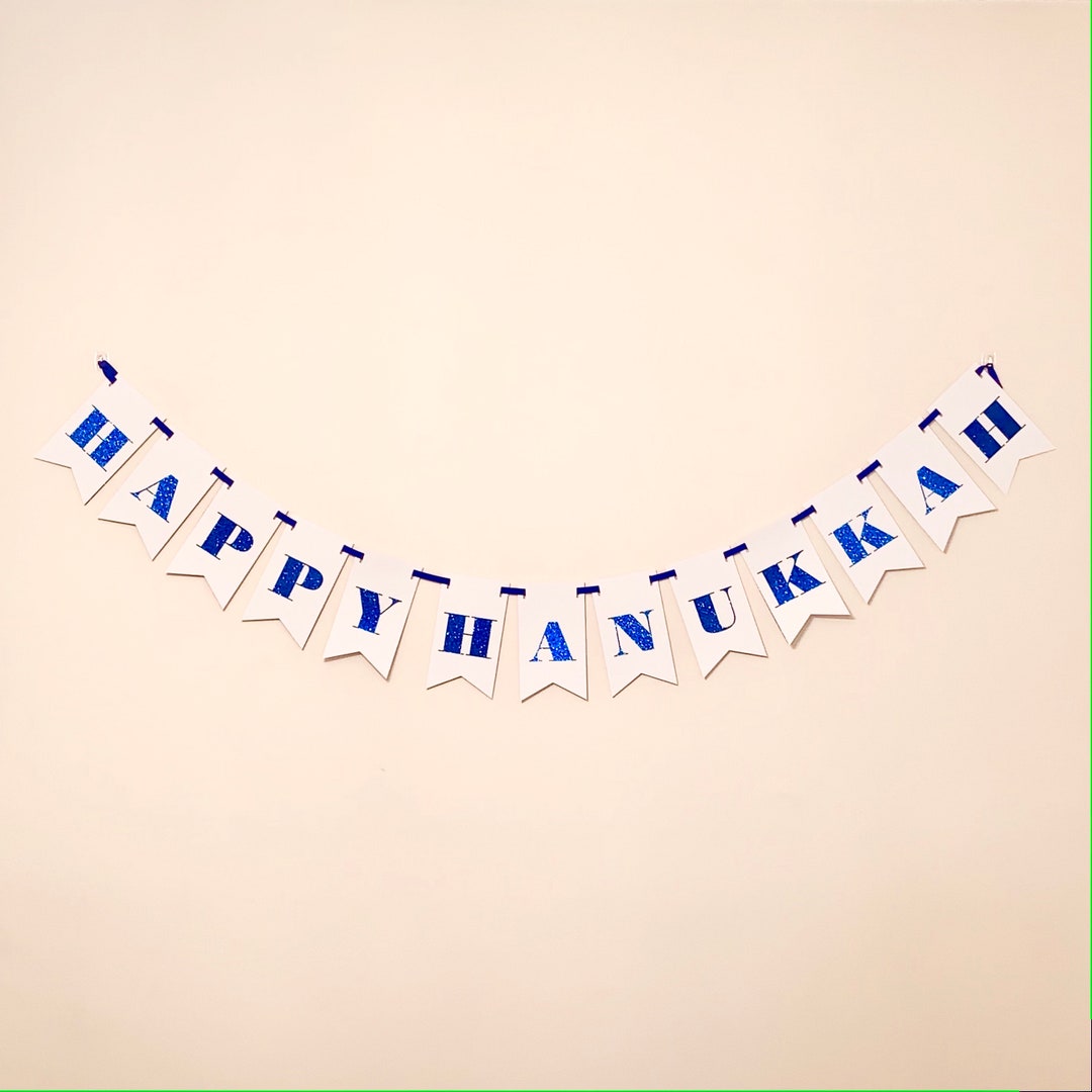 Happy Hanukkah Banner (glitter) - Etsy