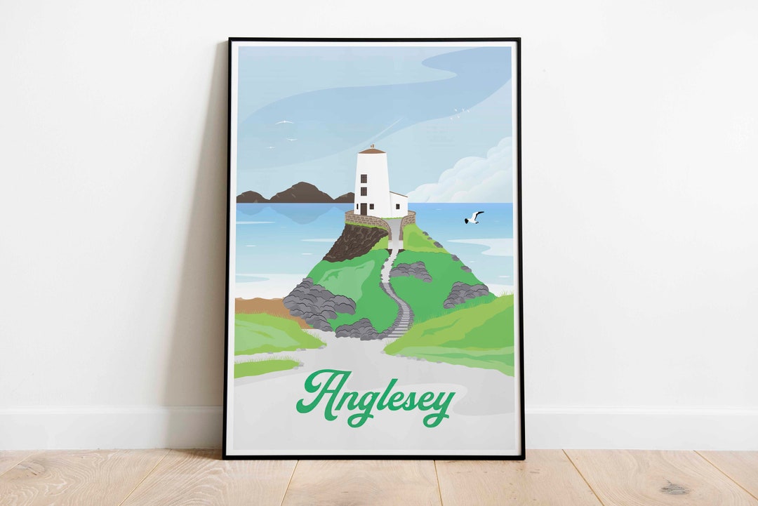 Anglesey Print, Anglesey Poster, Wales, Travel Illustration, Travel ...
