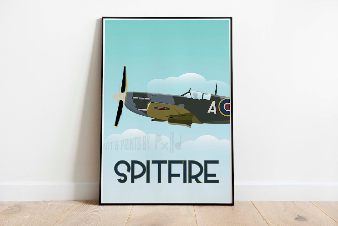 Spitfire, Spitfire Print, Spitfire Poster, Aviation Poster, Warplane ...
