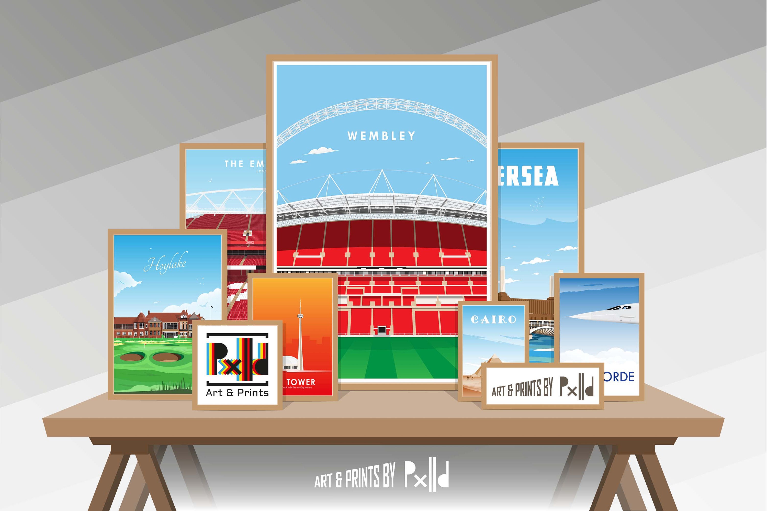 Wembley Stadium Print, Handmade Stadium Poster, London Football Stadium ...