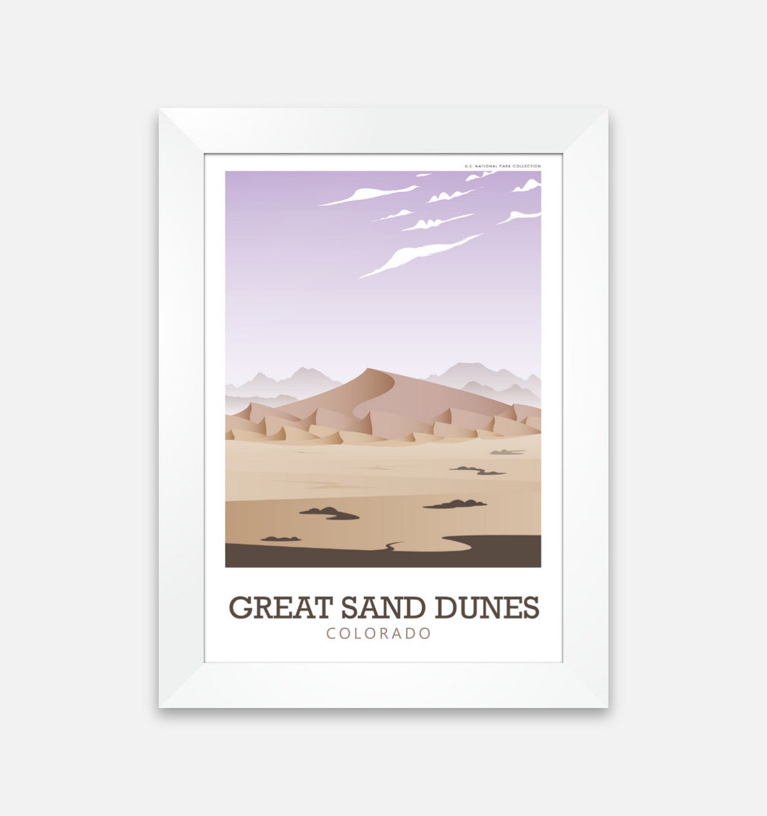 Great Sand Dunes Poster, Great Sand Dunes Print, US National Park ...