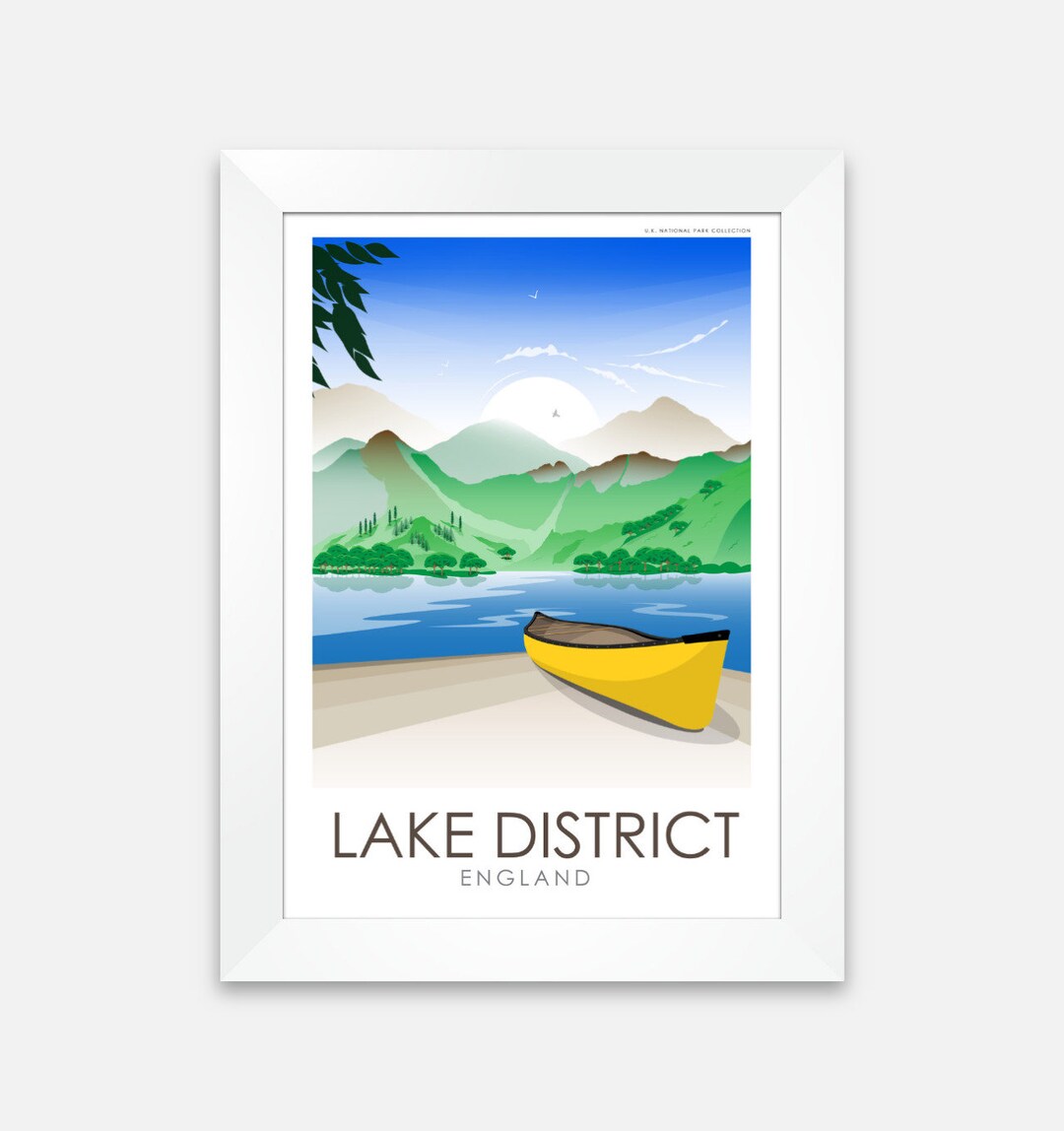 Lake District Print, Lake District Poster, UK National Park Poster, UK ...