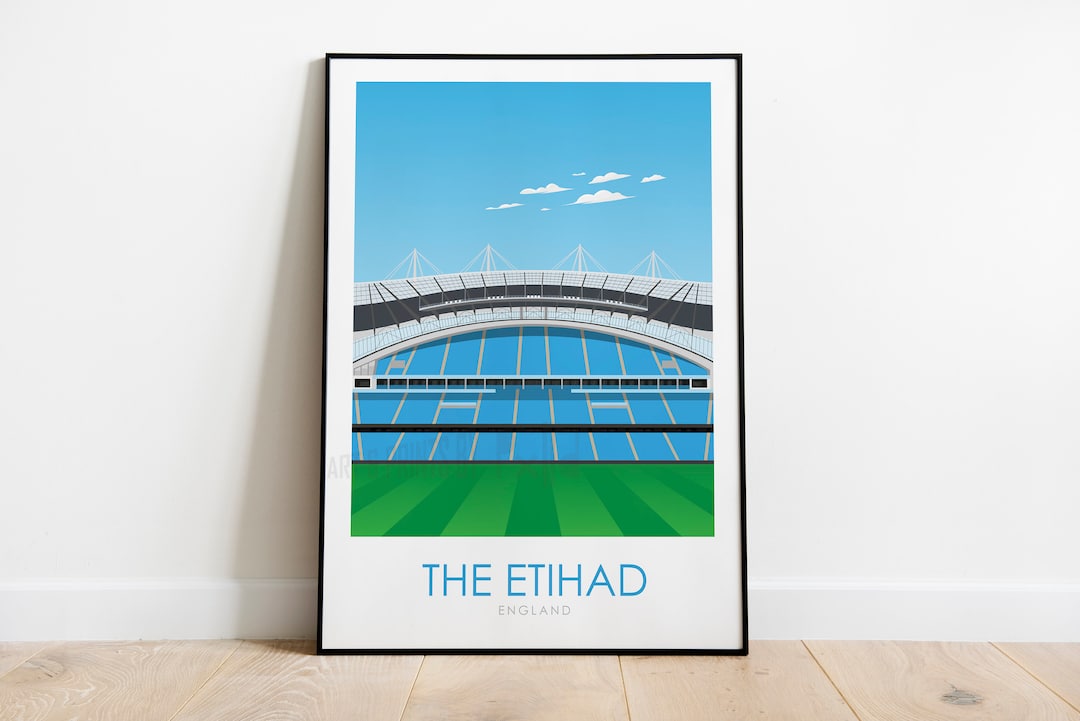 Etihad Stadium, Champions Stadium Print, Handmade Football Stadium ...