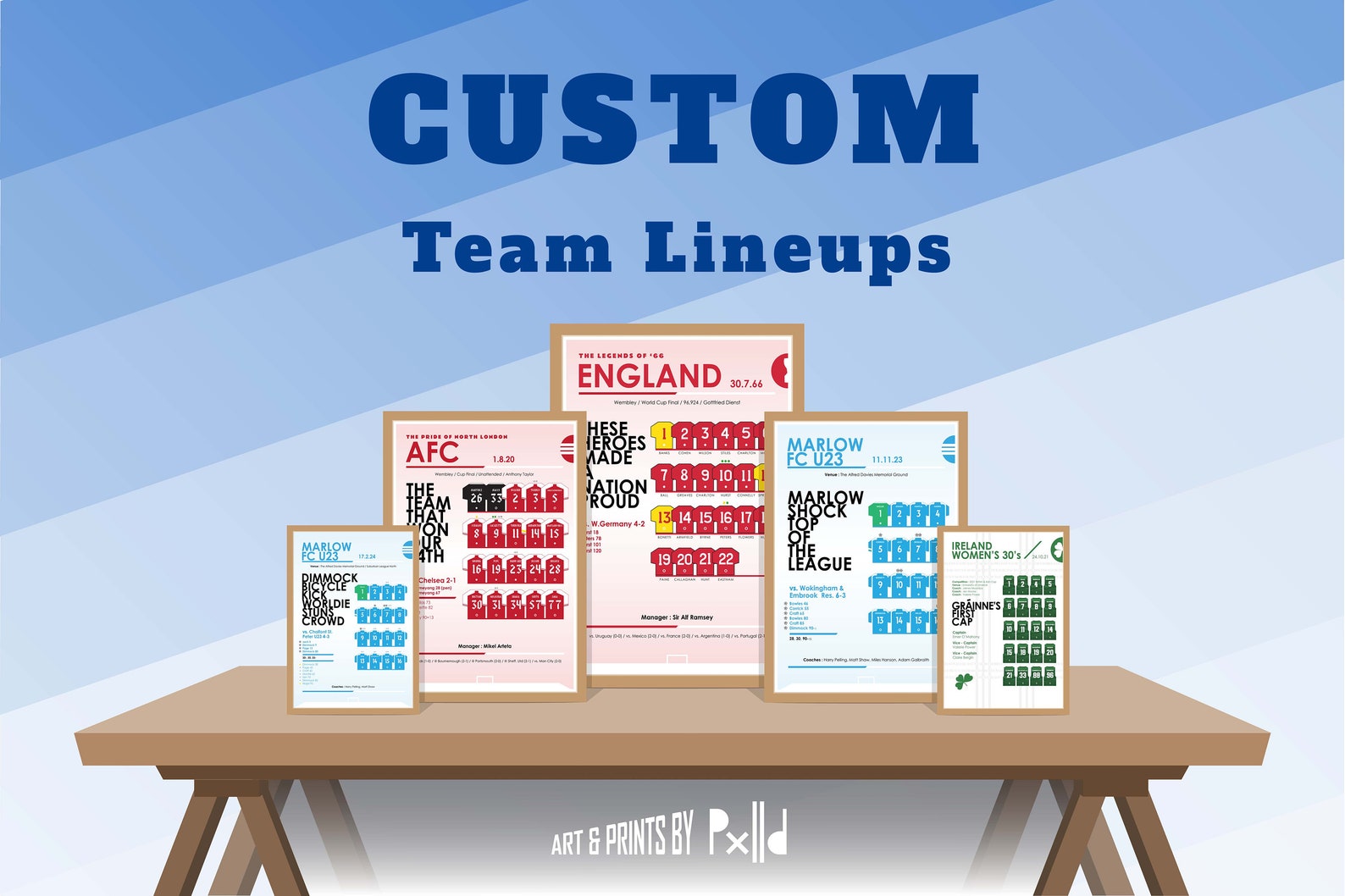 Bespoke Lineup Print, Custom Team Lineup Poster, Fantasy Starting ...