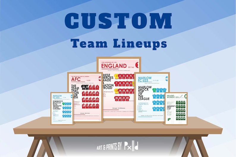 Bespoke Lineup Print, Custom Team Lineup Poster, Fantasy Starting ...