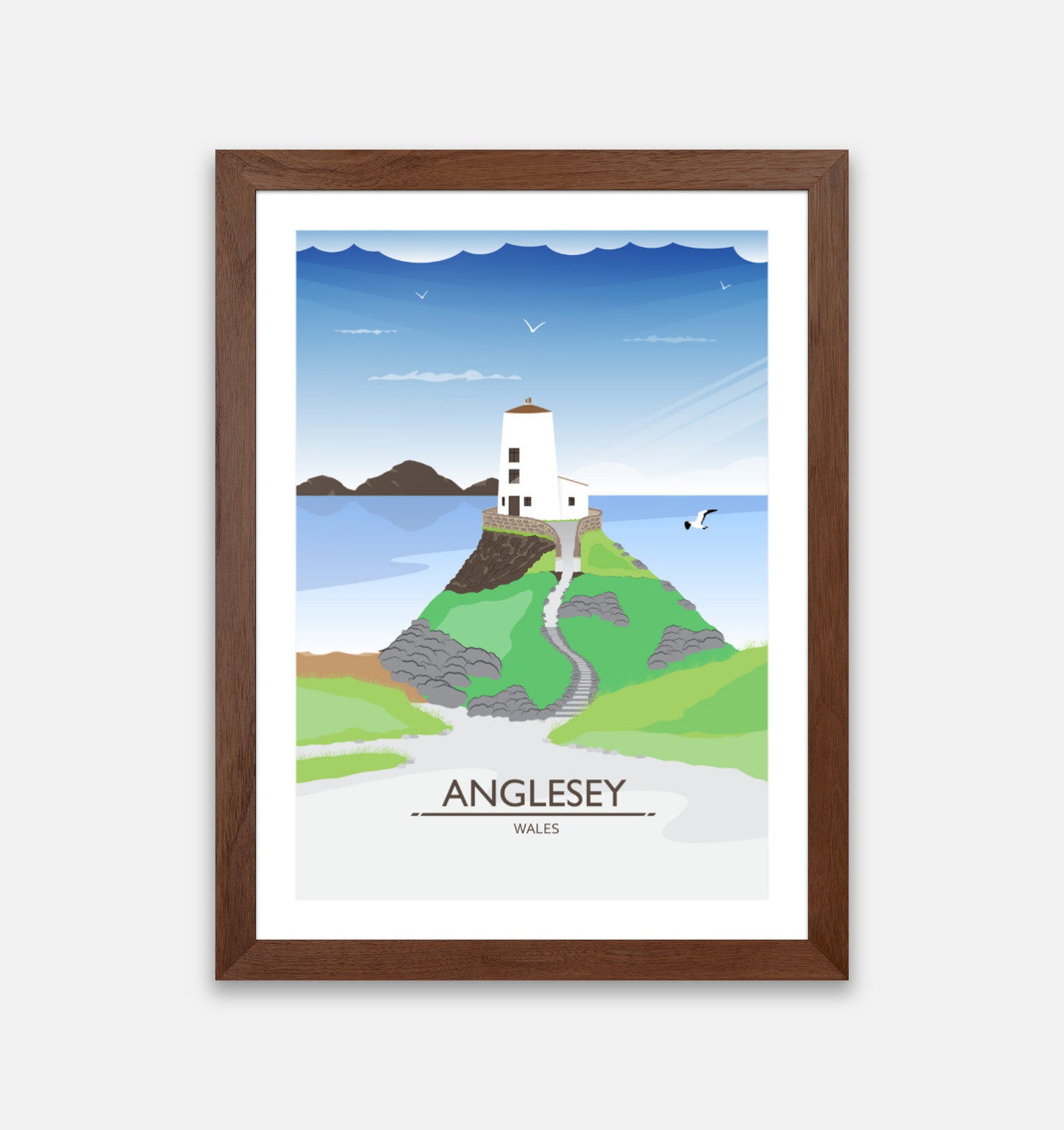 Anglesey Print Anglesey Poster Wales Travel Illustration | Etsy