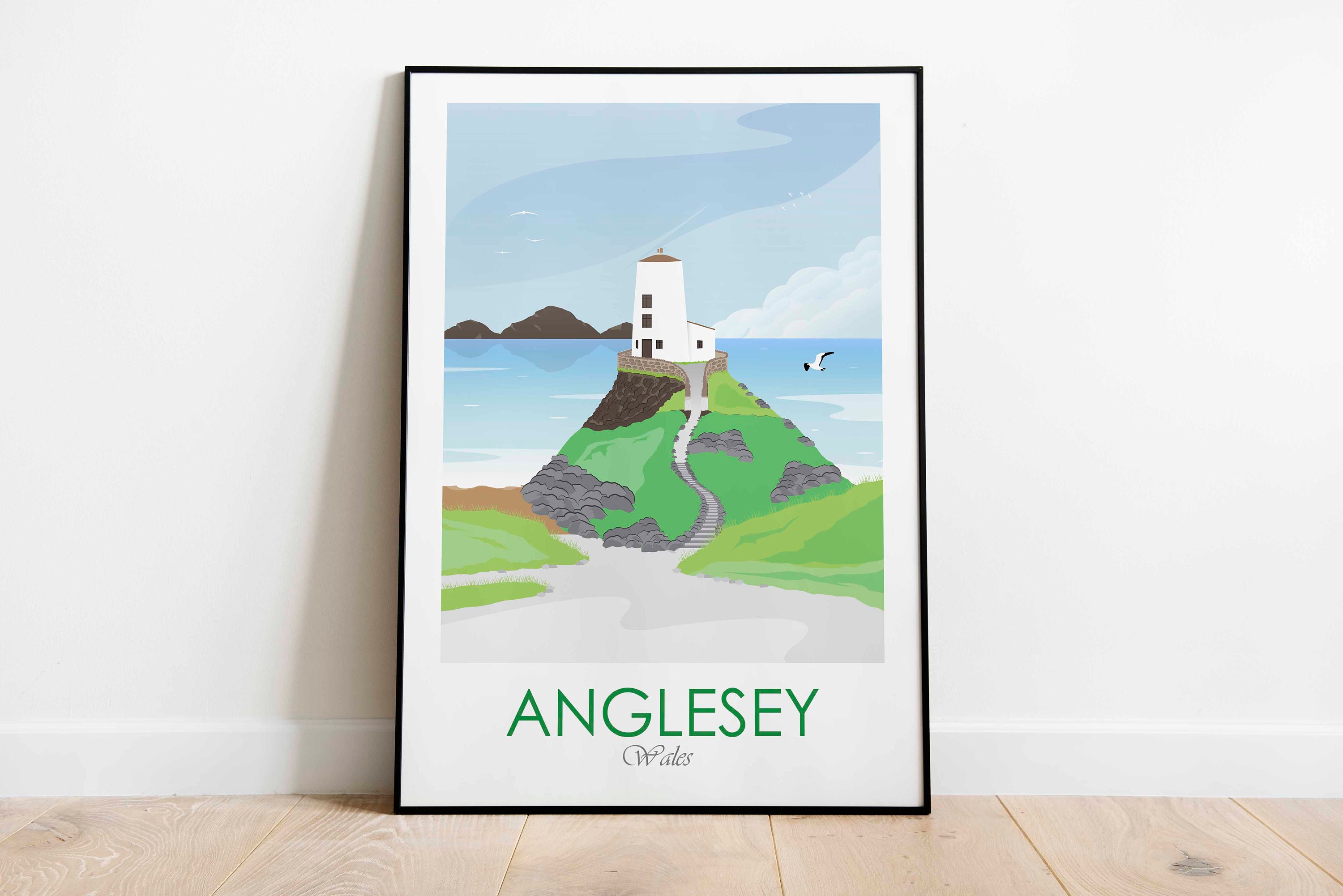 Anglesey Print, Anglesey Poster, Wales, Llanddwyn Poster, Llanddwyn ...