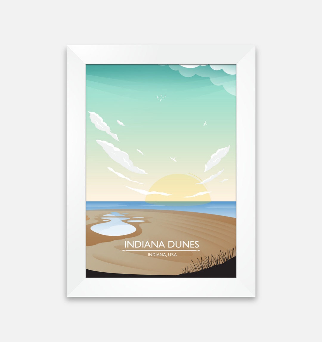 Indiana Dunes Poster, Indiana Dunes Print, US National Park Poster, US ...