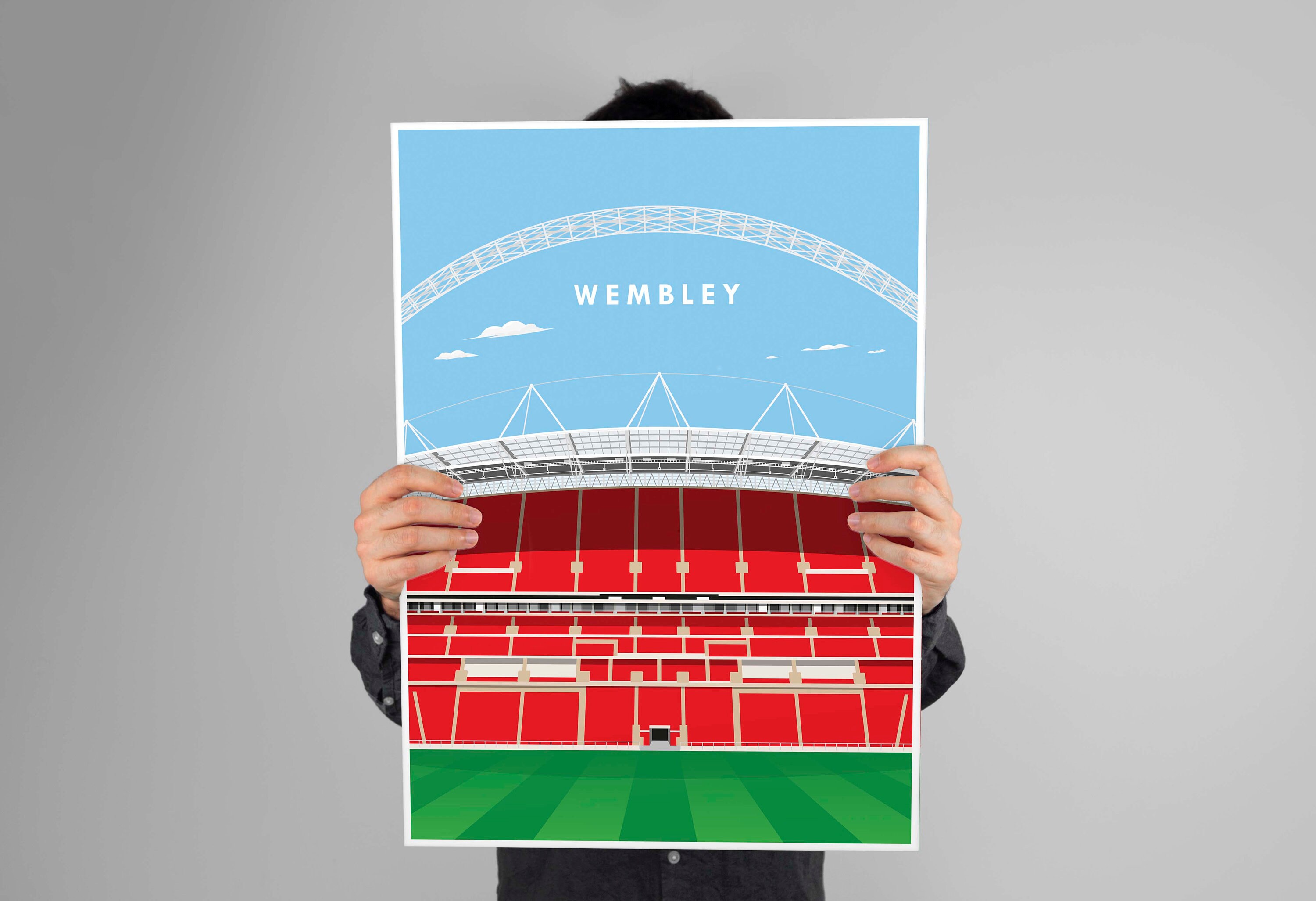 Wembley Stadium Print, Handmade Stadium Poster, London Football Stadium ...