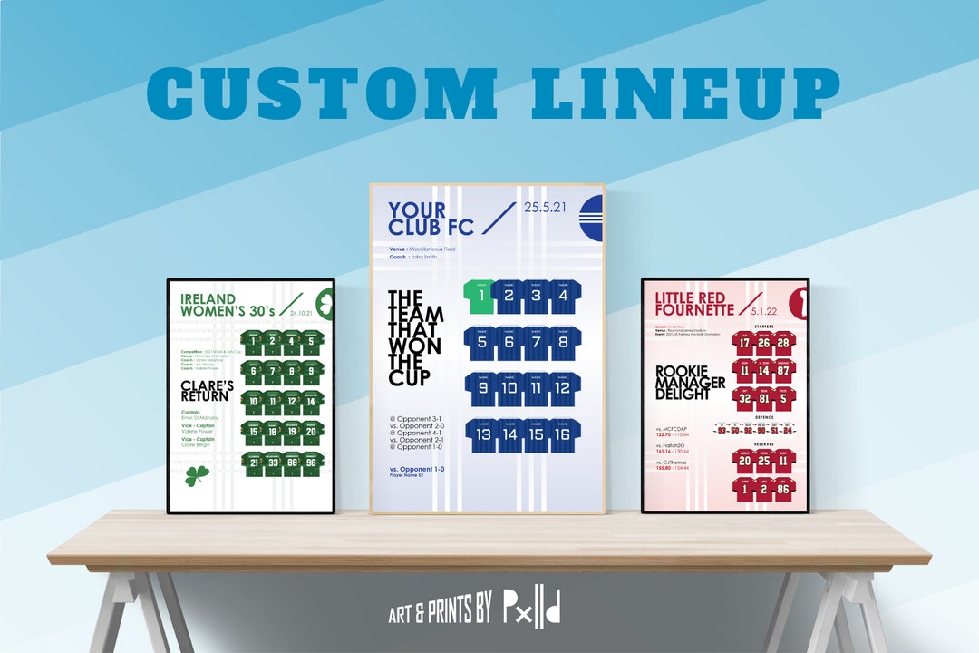 Bespoke Lineup Print, Custom Team Lineup Poster, Fantasy Starting ...