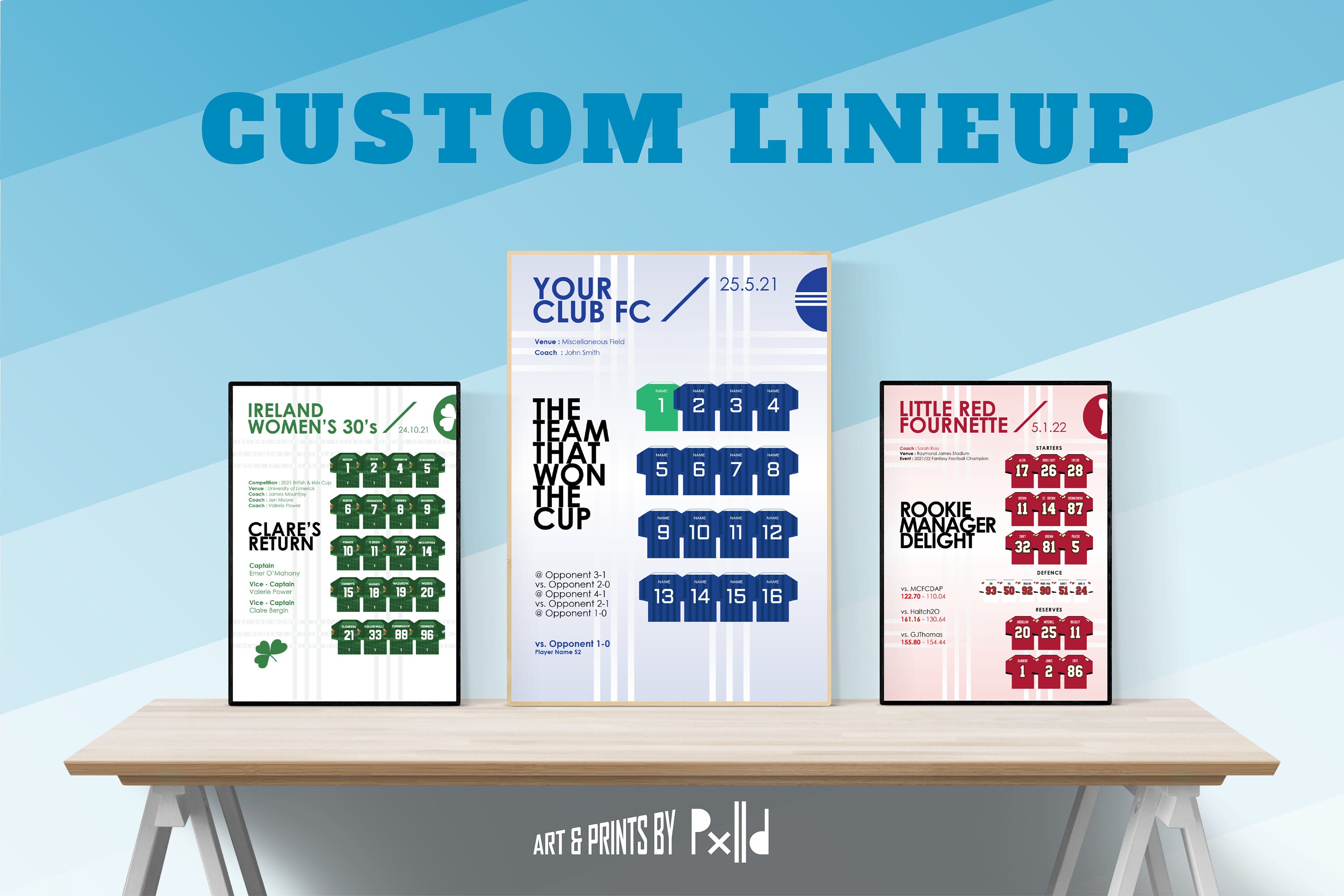 Bespoke Lineup Print, Custom Team Lineup Poster, Fantasy Starting ...