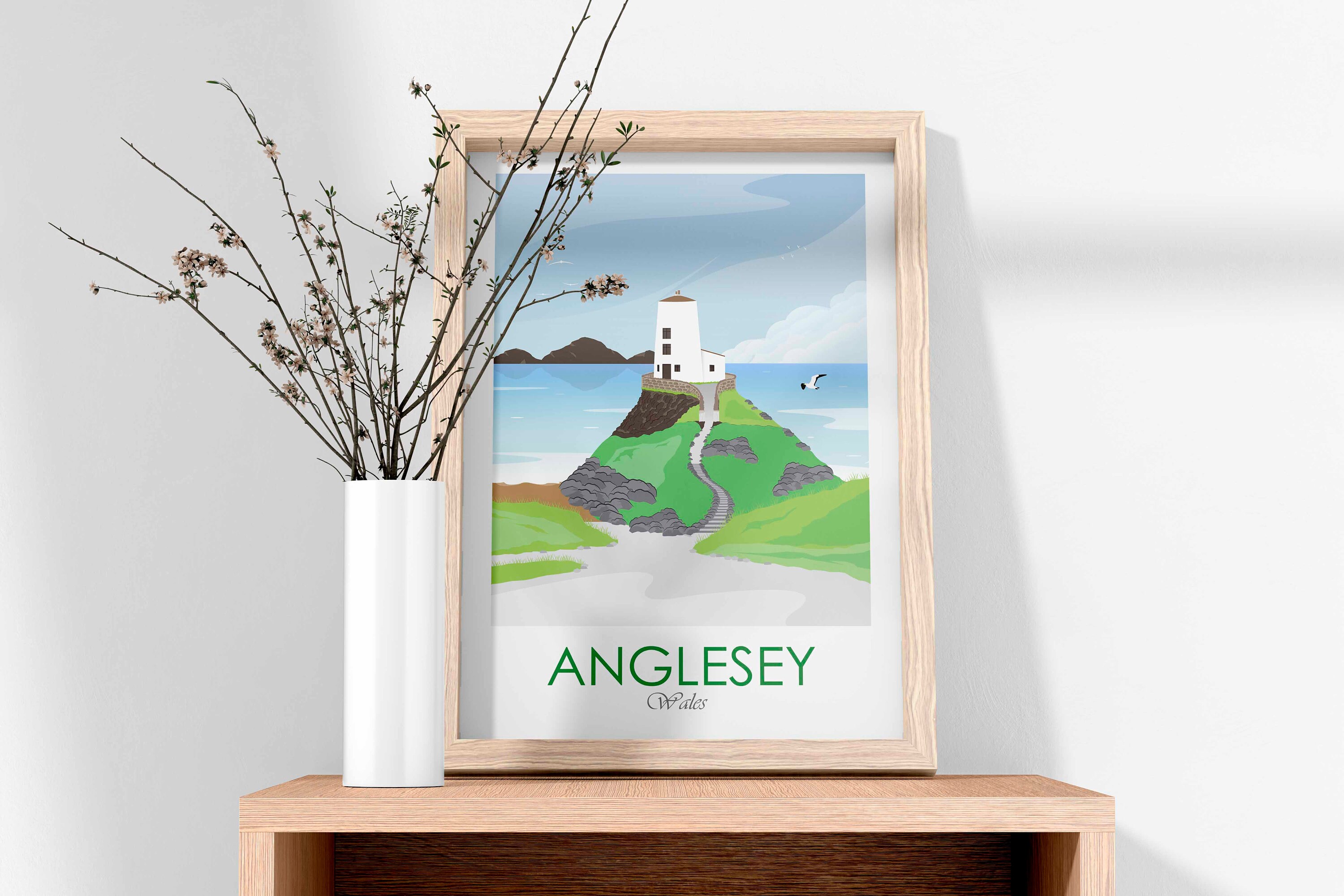 Anglesey Print, Anglesey Poster, Wales, Llanddwyn Poster, Llanddwyn ...