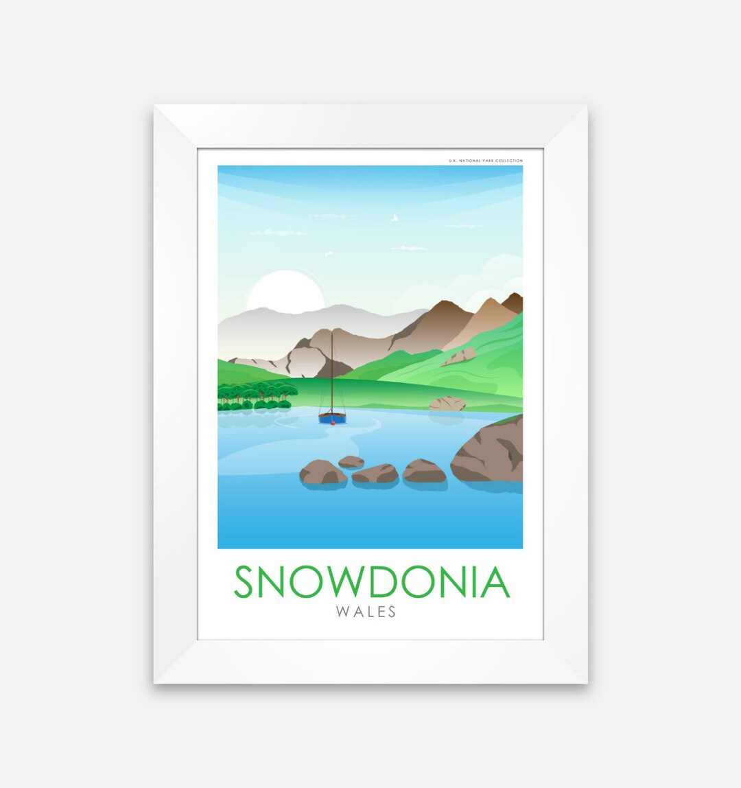 Snowdonia Poster, Snowdonia Print, National Park Print, National Park ...