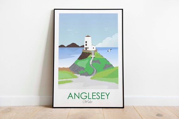 Anglesey Print Anglesey Poster Wales Llanddwyn Poster | Etsy UK