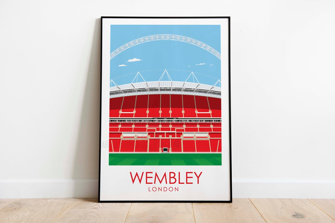 Wembley Stadium Print Handmade Stadium Poster London - Etsy UK