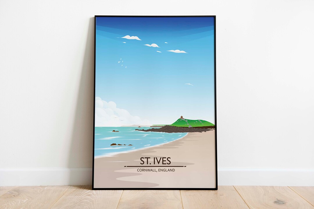 St. Ives Poster, St. Ives Print, Porthmeor Beach Poster, Porthmeor ...