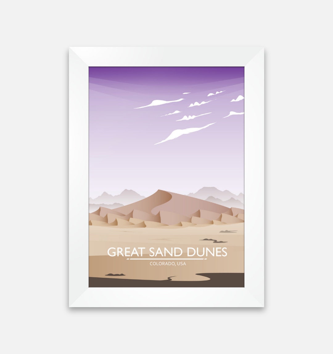 Great Sand Dunes Poster, Great Sand Dunes Print, US National Park ...