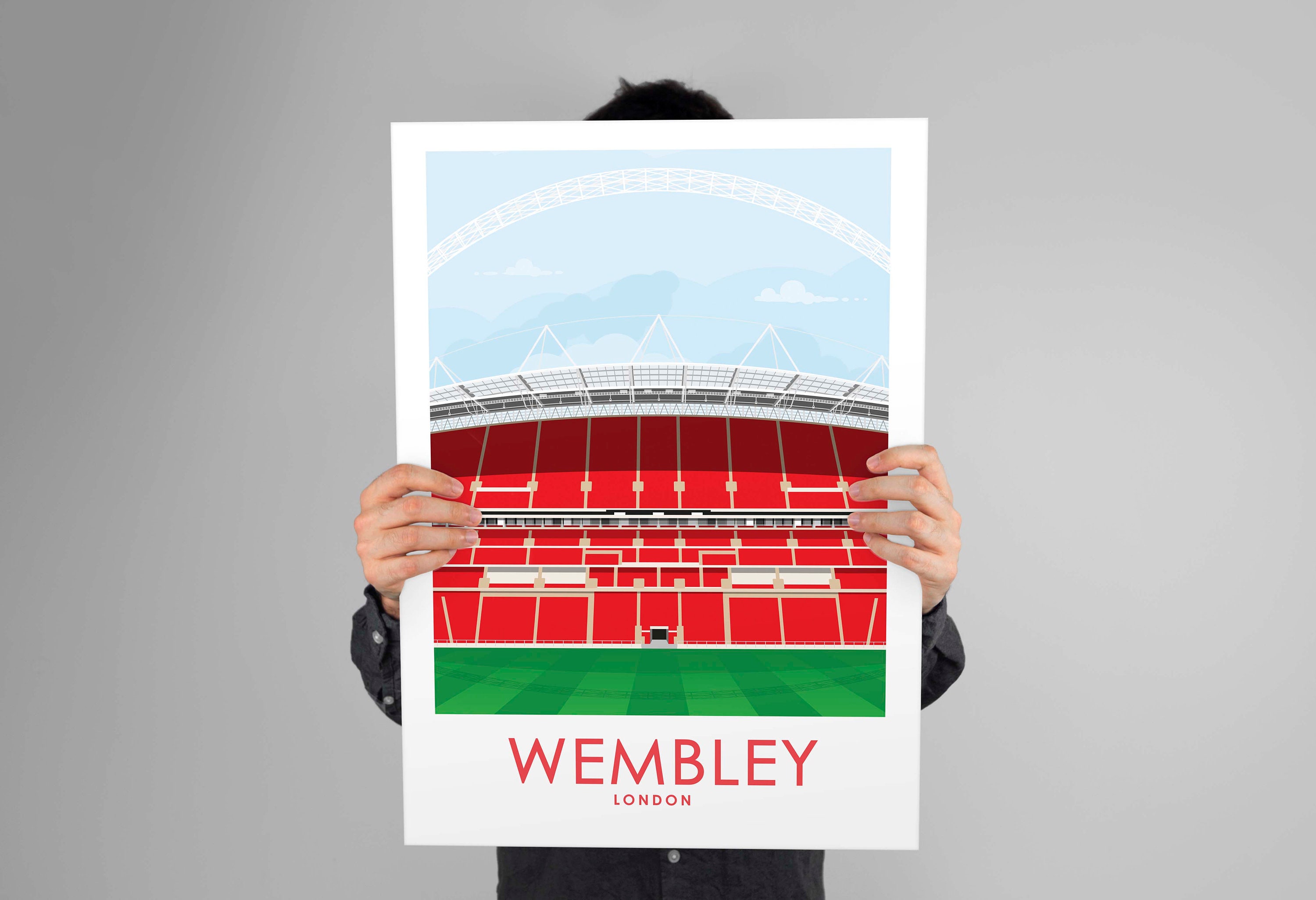 Wembley Stadium Print, Handmade Stadium Poster, London Football Stadium ...