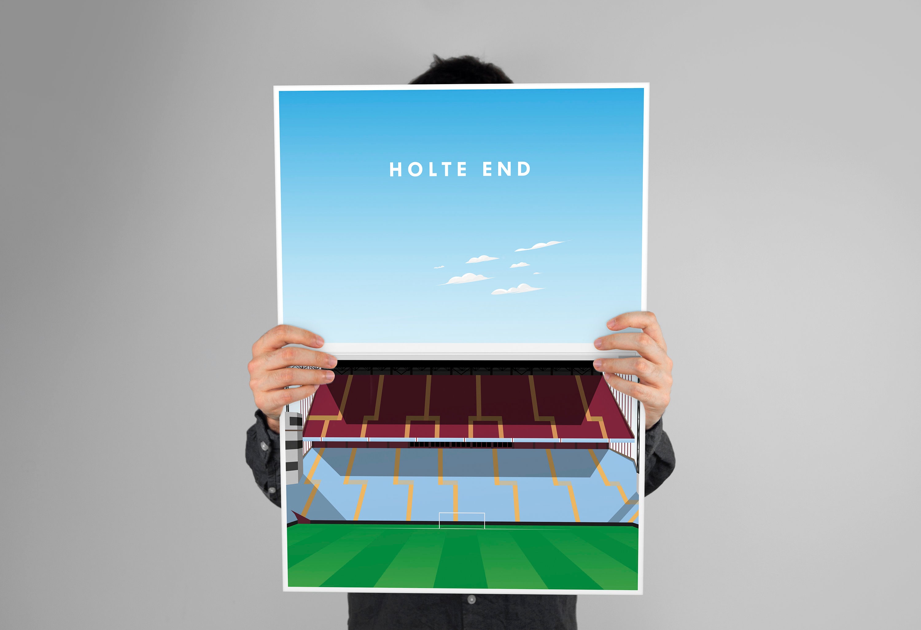 The Holte End, Villa Park Stadium, Villa Park Stadium Print, Handmade ...