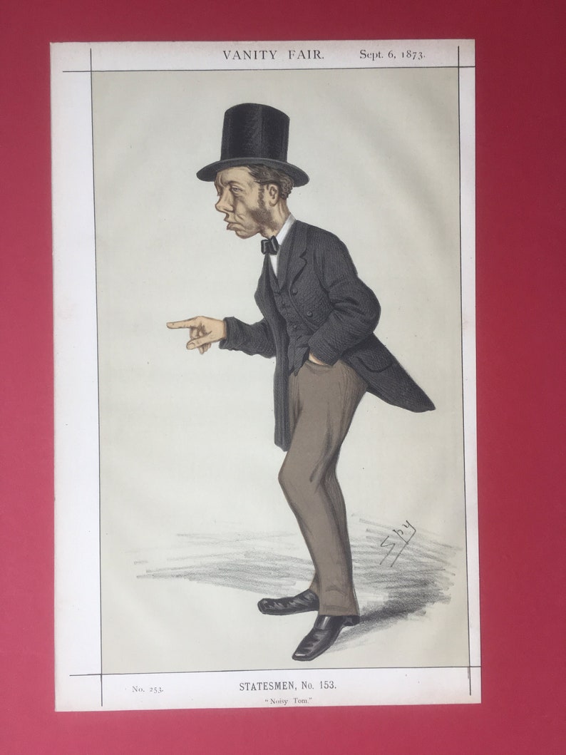 Original 1873 Victorian Lithograph Print of Thomas Collins MP ...