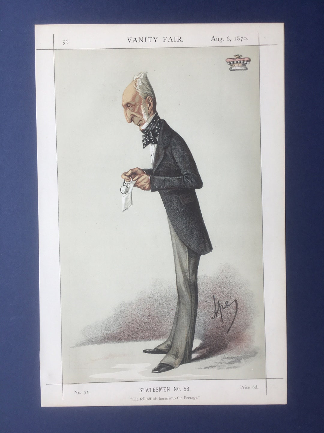 Original 1870 Victorian Lithograph Print of Lord Halifax - Etsy
