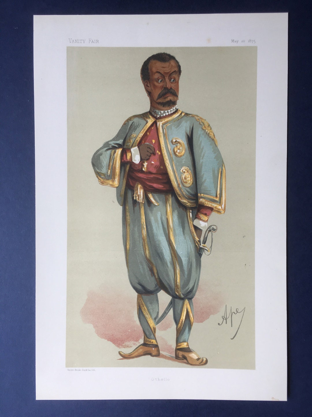 Original 1875 Lithograph Print of Signor Tommaso Salvini - Italian ...