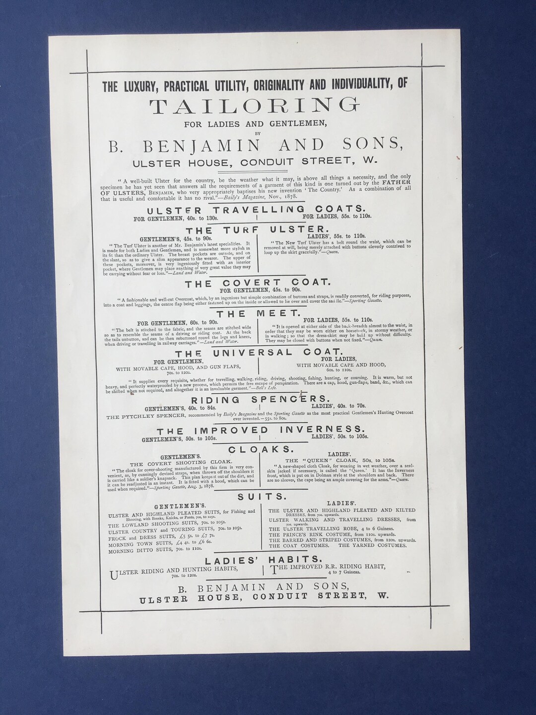 Original Victorian Advertisement - Ready for Framing - Etsy