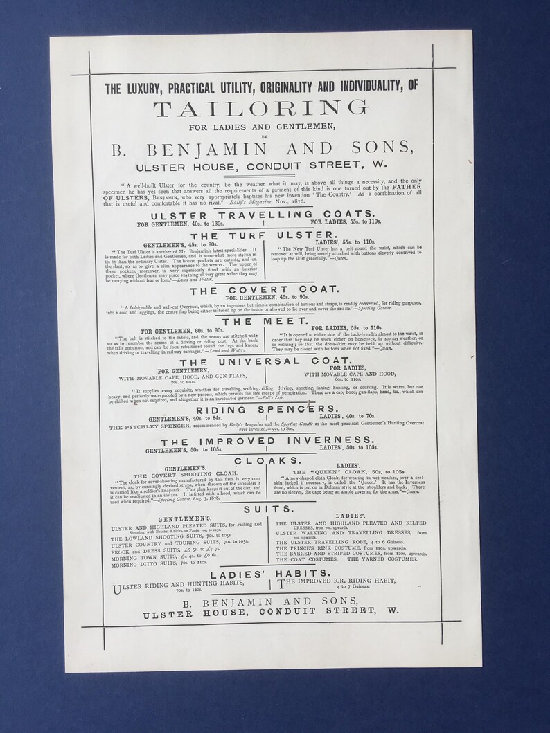 Original Victorian Advertisement - Ready for Framing - Etsy