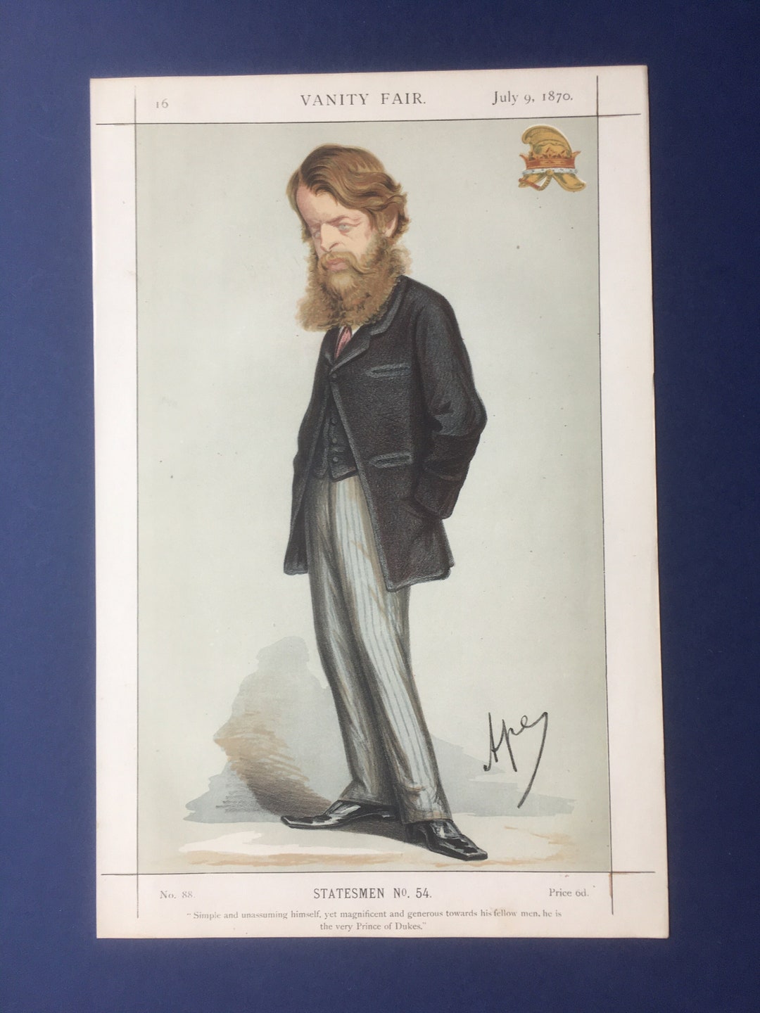 Original 1870 Victorian Lithograph Print of the Duke of Sutherland - Etsy