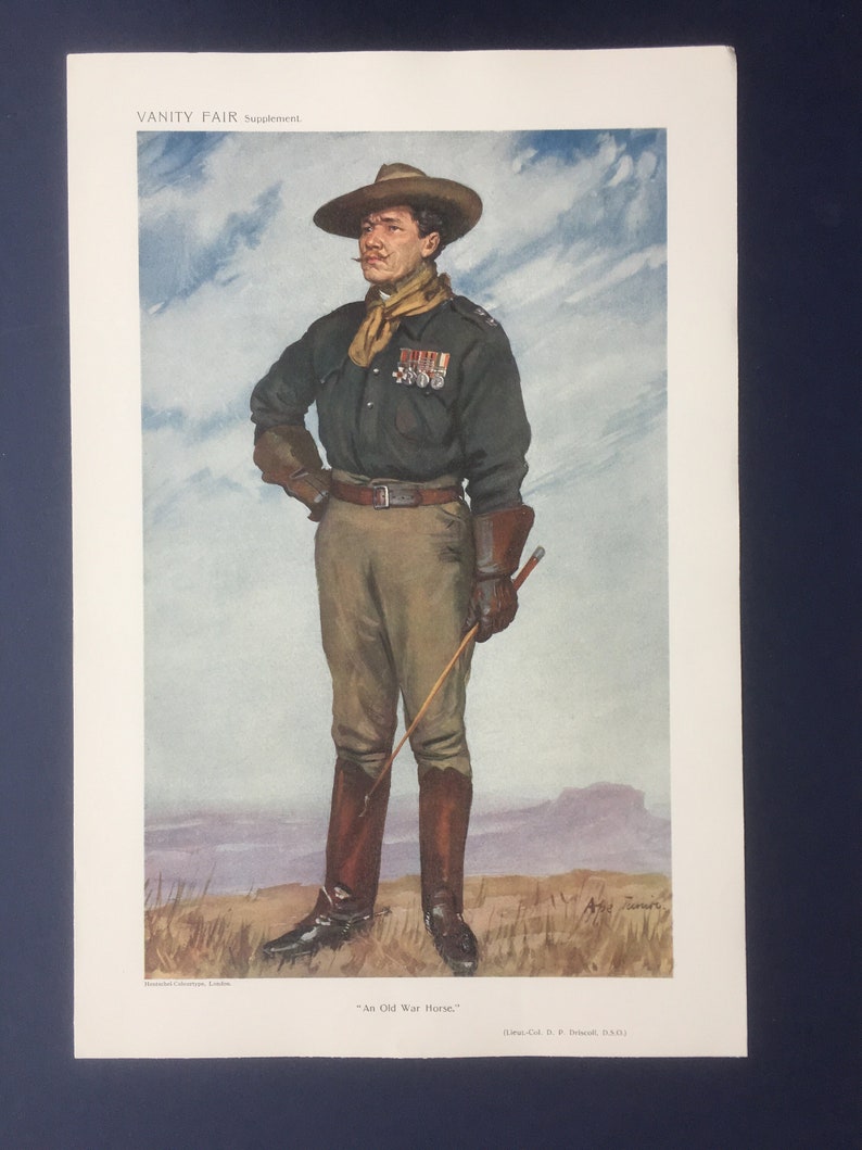 Original 1911 Lithograph Print of Irish Military Officer - Lieutenant ...